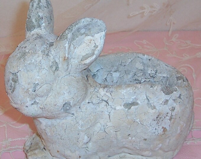 ANTIQUE, Vintage Concrete, Cement Bunny RABBIT Garden Decor, Statue ...