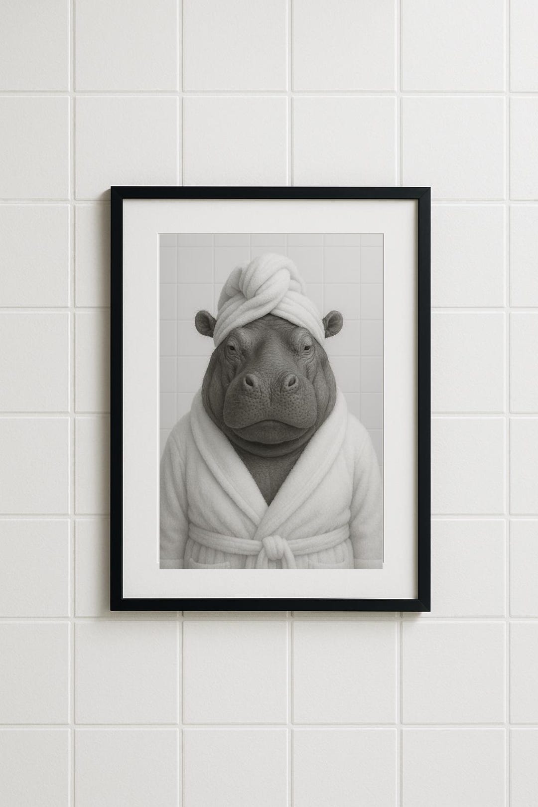 Hippopotamus Hippo Bathrobe Robe, Digital Download, Printable Wall Art ...