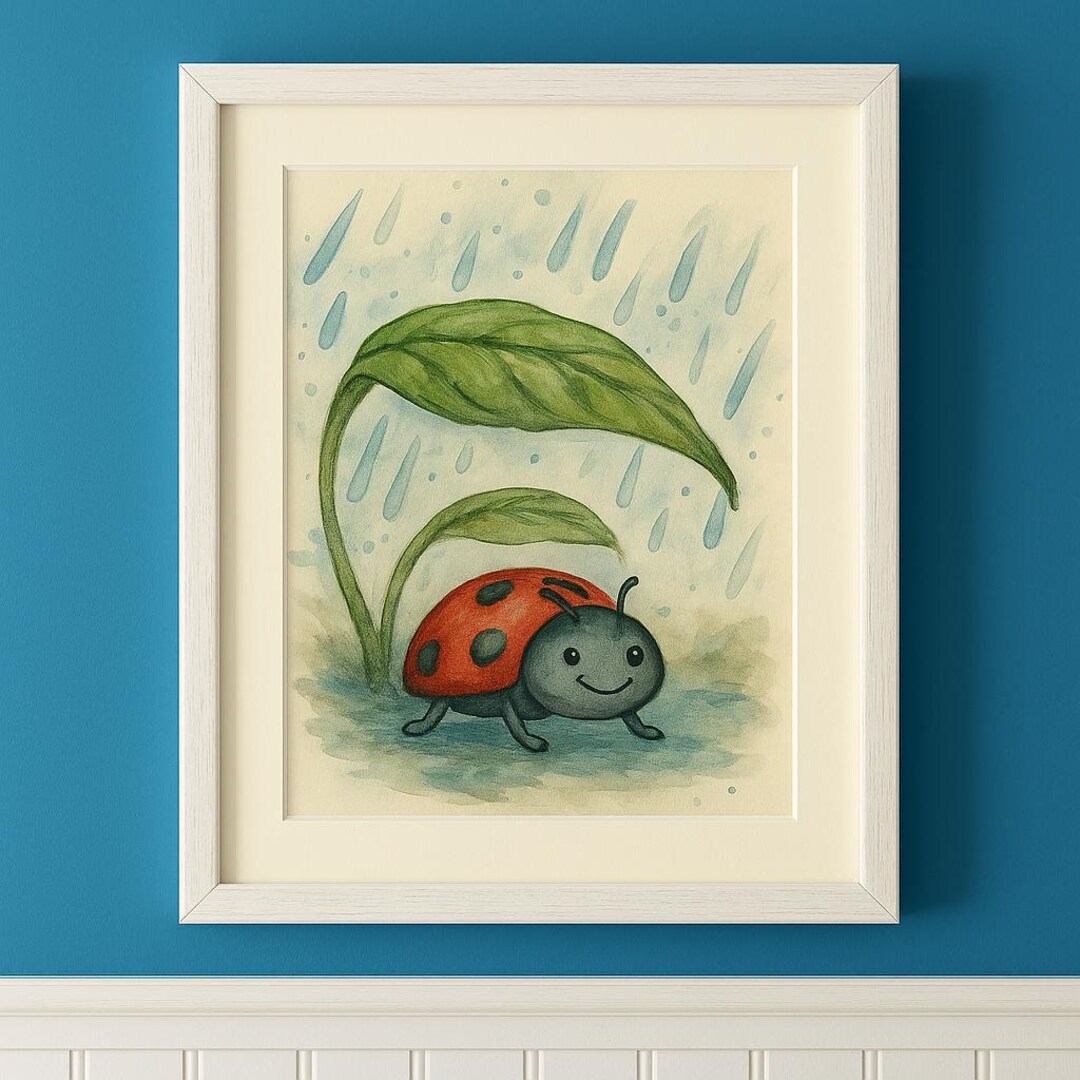 Watercolour Ladybug, Cute Ladybug Wall Art, Ladybug Portrait Print ...