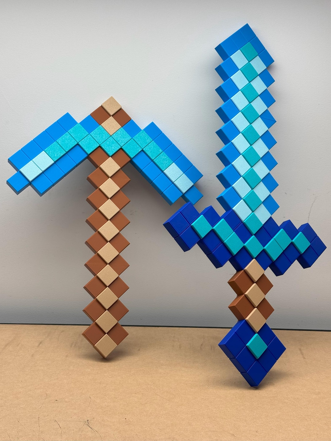 Minecraft Sword and Pickaxe Toy Figurine Build Kit Kiln - Etsy Australia