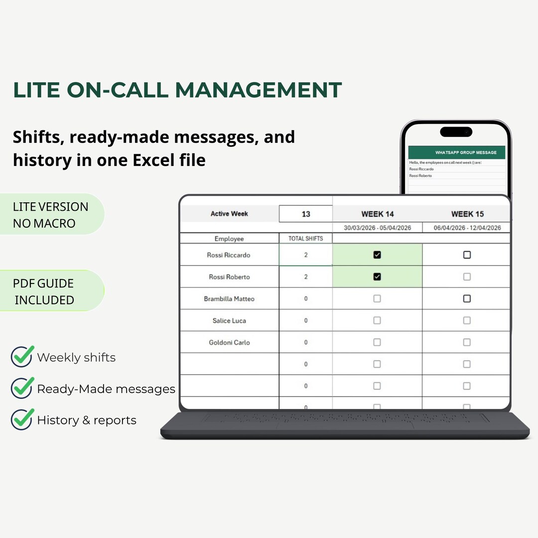 On-call Schedule Excel Template | Employee Rotation Planner With ...
