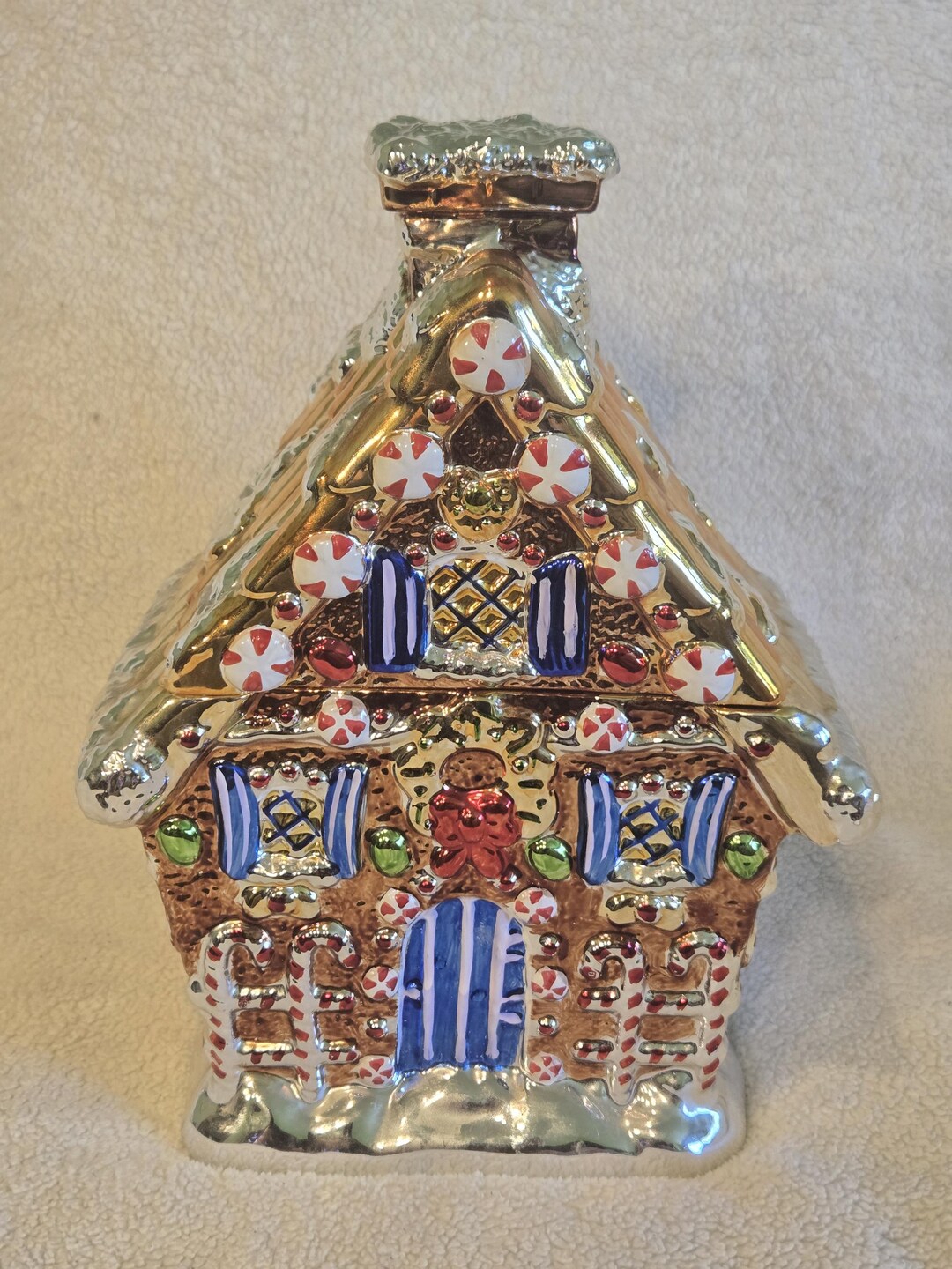 Gingerbread House Cookie Jar - Allure 2003 Metallic - Etsy