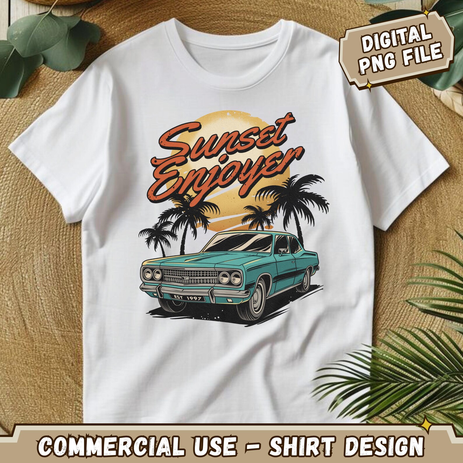 Retro Shirt Design, Sunset Enjoyer Summer Retro Png, Retro Shirt Image ...
