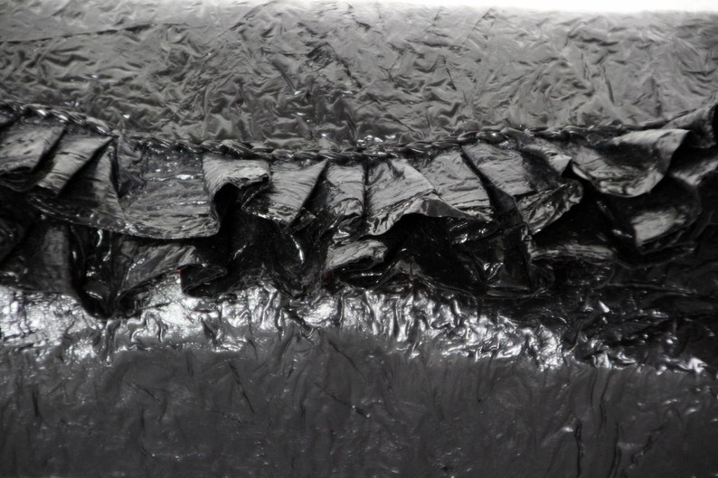 Black Fused Plastic Ruffled Clutch - Etsy