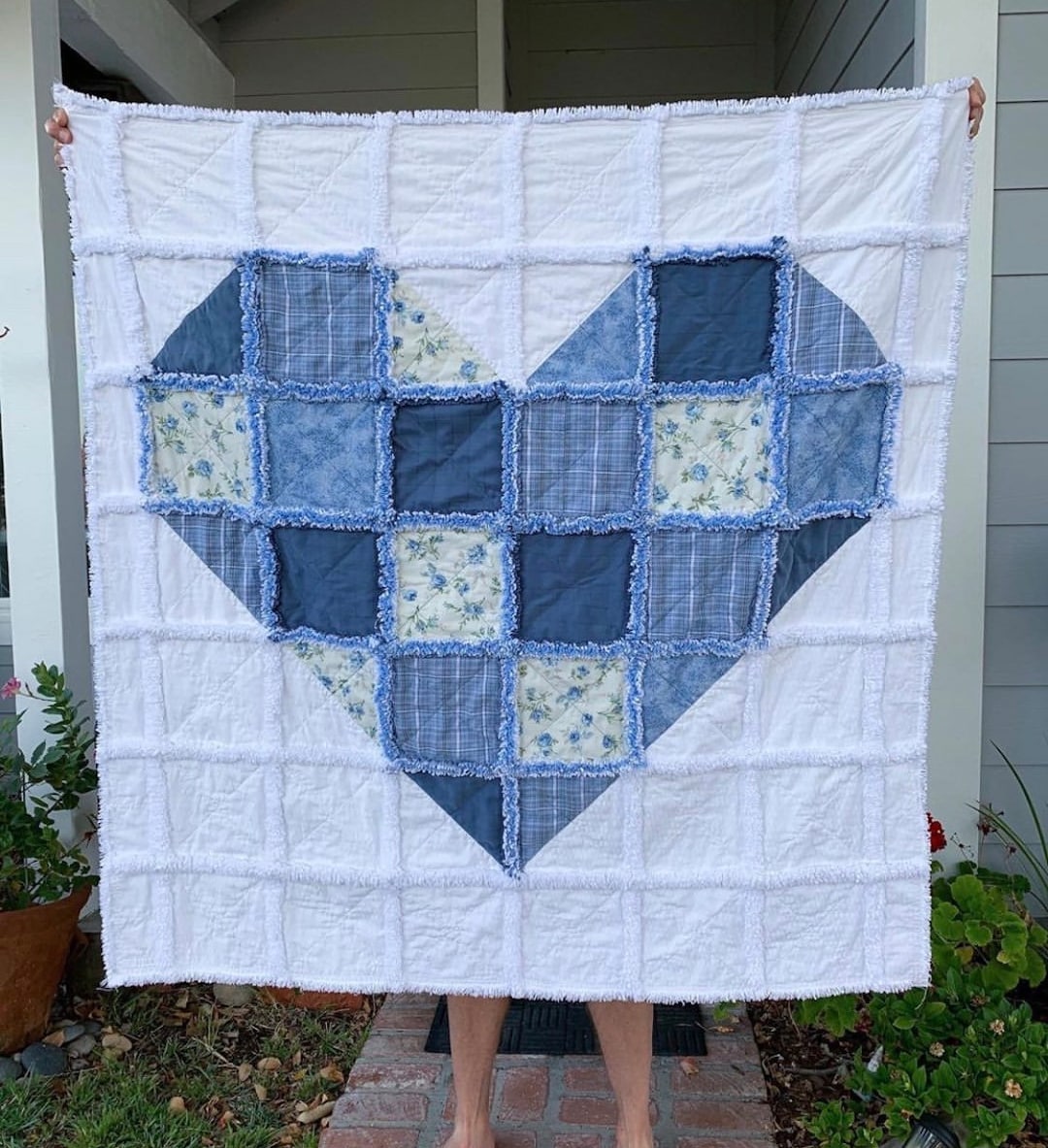 Memory Heart Rag Quilt Loved Ones Clothes Quilt Made to Order - Etsy