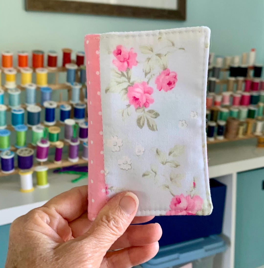 Needlebook Ballet Roses Shabby Chic Blue Pink Roses Patchwork Needle ...