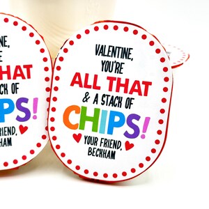 Valentine Chips Stickers, Kids Valentine's Day, You're All That and a ...