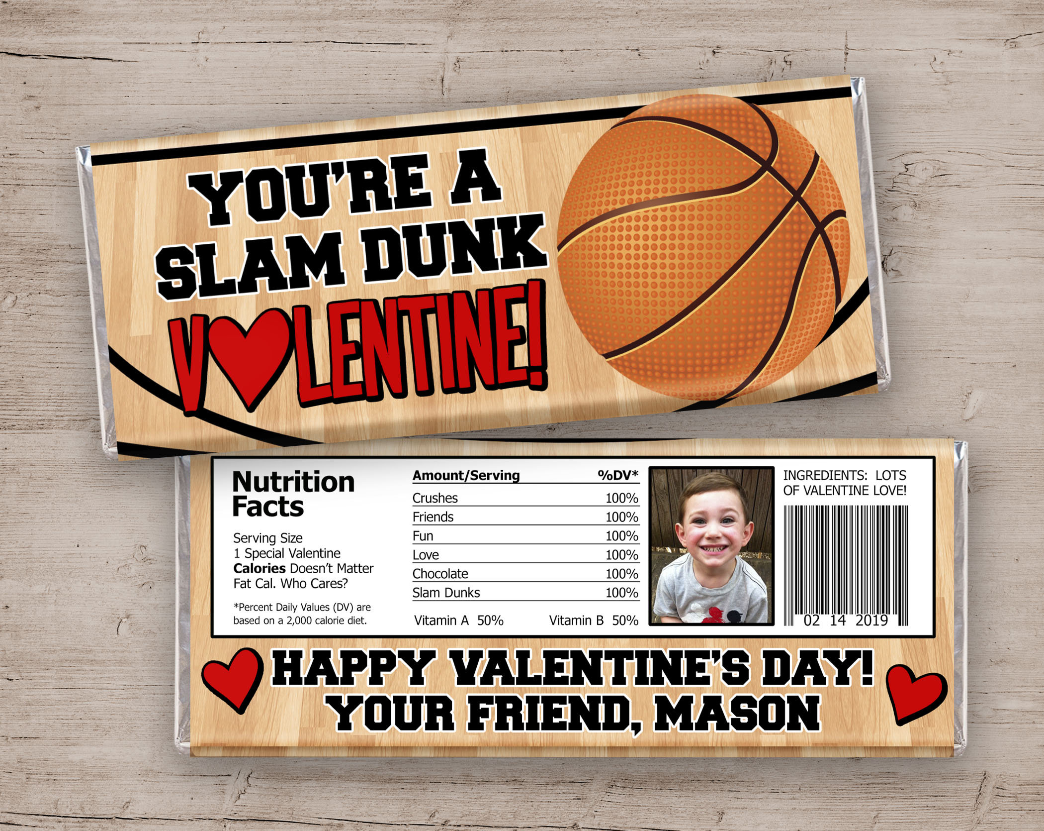 Basketball Valentine Candy Bar Wrappers, Basketball Valentines ...