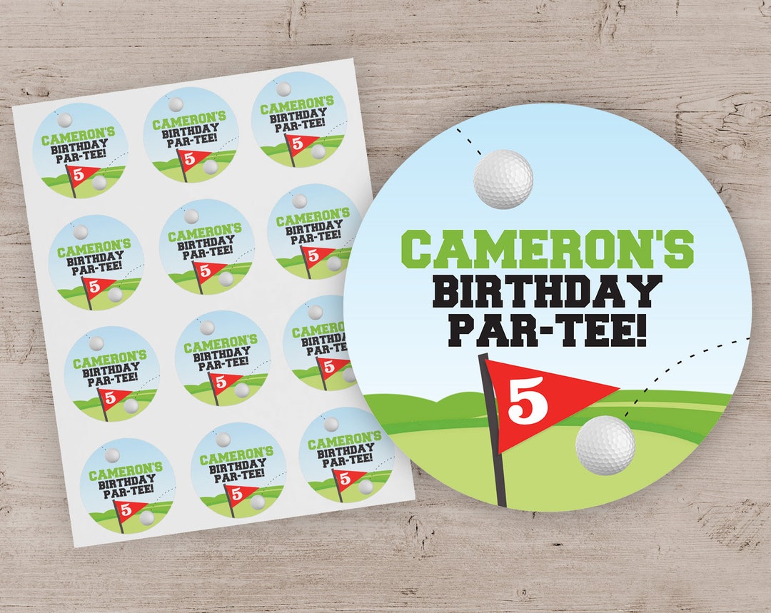 Golf Birthday Party Favor Stickers - Set of 12 - Etsy