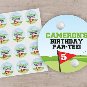 Golf Party Favor Stickers, Golf Birthday Par-tee Treat Bag Labels, Golf ...
