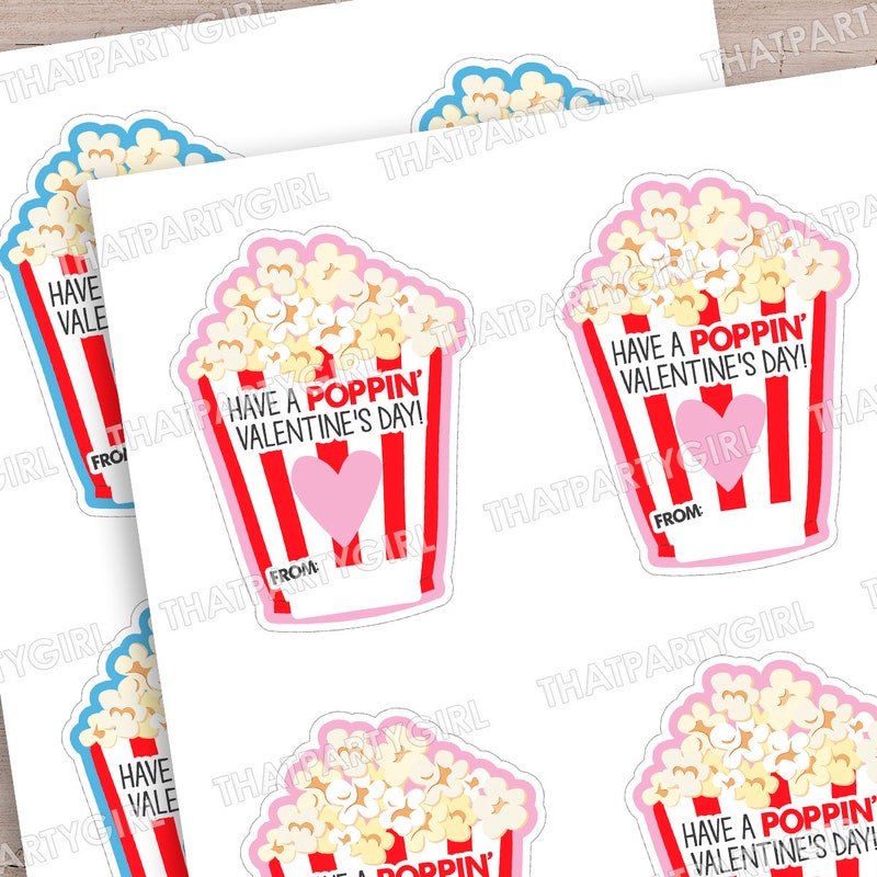 Popcorn Valentine File - Etsy