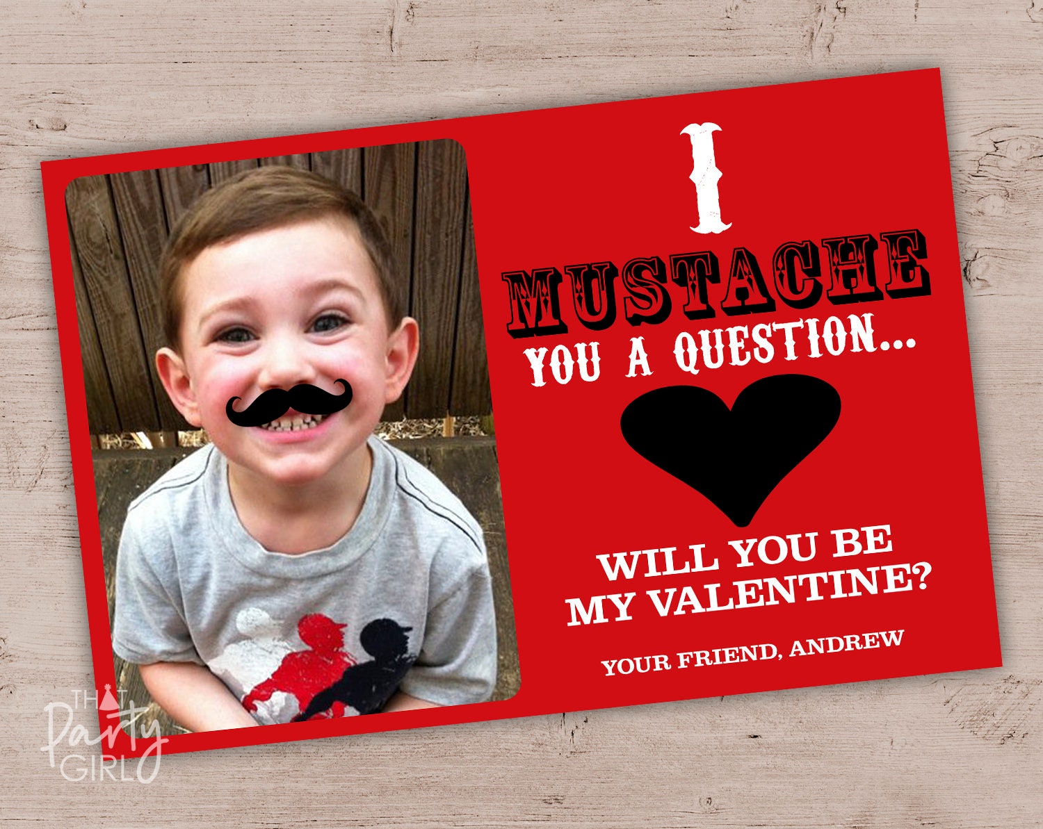 I Mustache You A Question Valentine Card