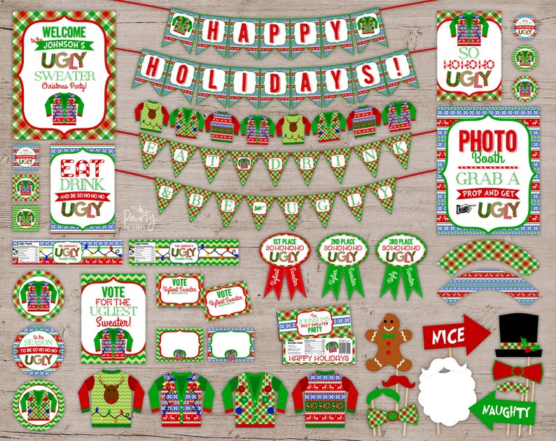 Ugly Sweater Party, Ugly Sweater Party Signs, Eat Drink & Be Ugly ...