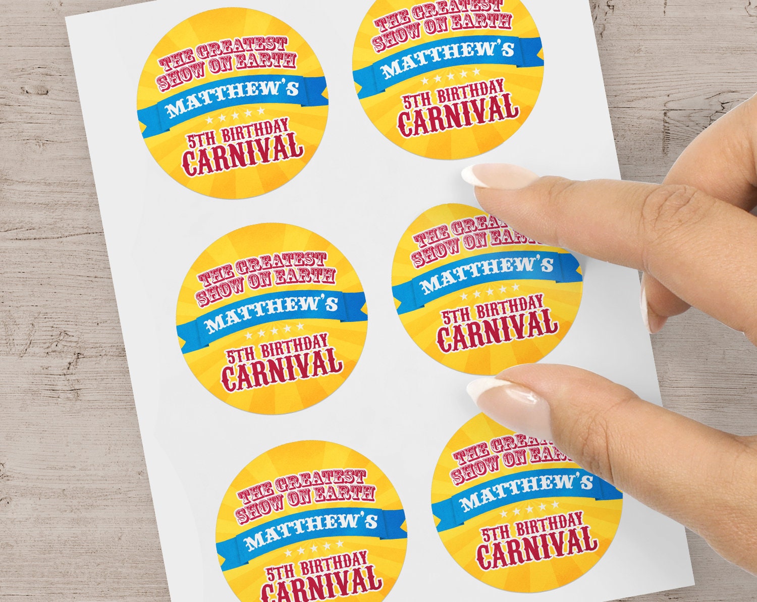 Circus Party Favor Stickers Carnival Birthday Party Treat Bag | Etsy