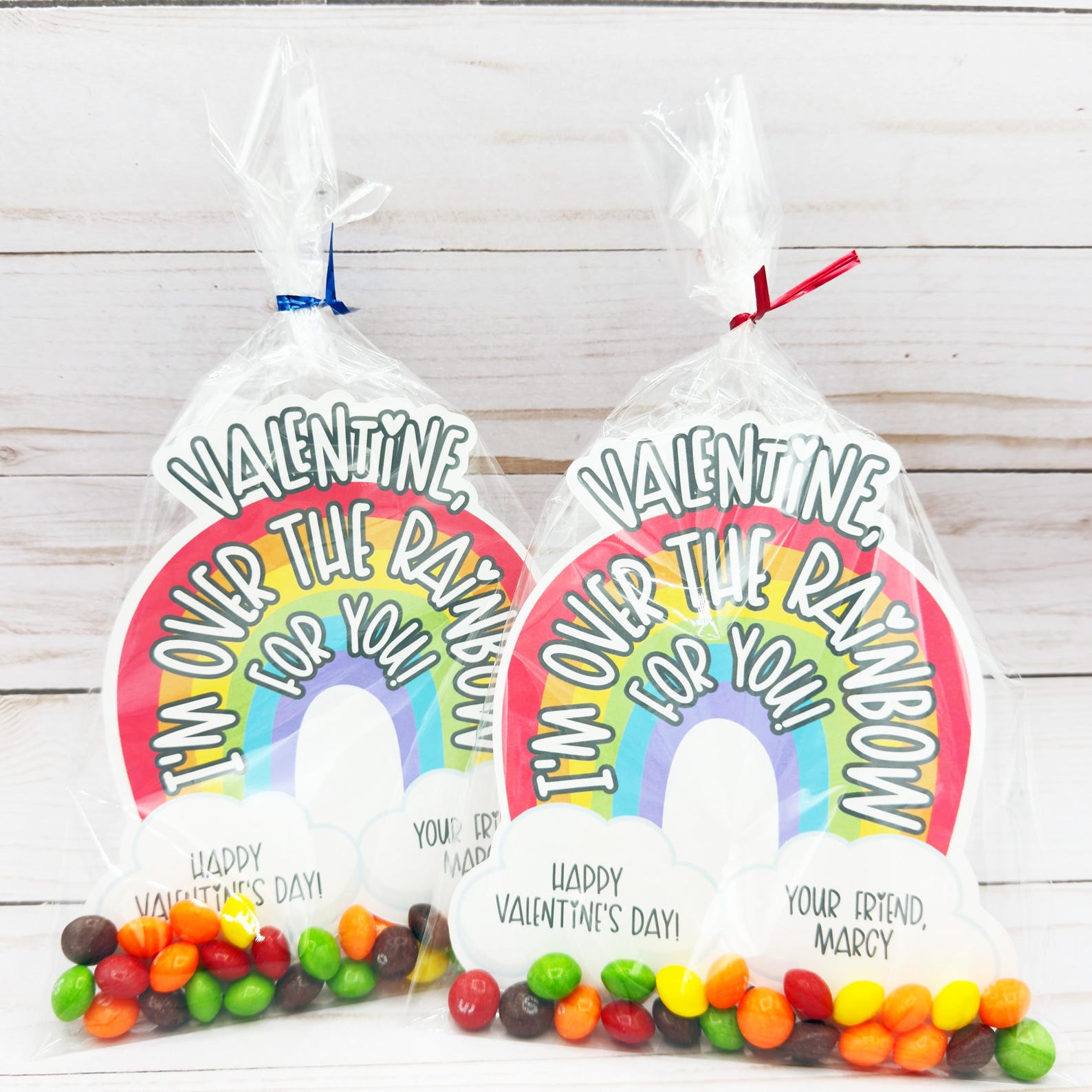 Kids Valentine Cards, I'm Over the Rainbow for You, Rainbow Valentine's ...