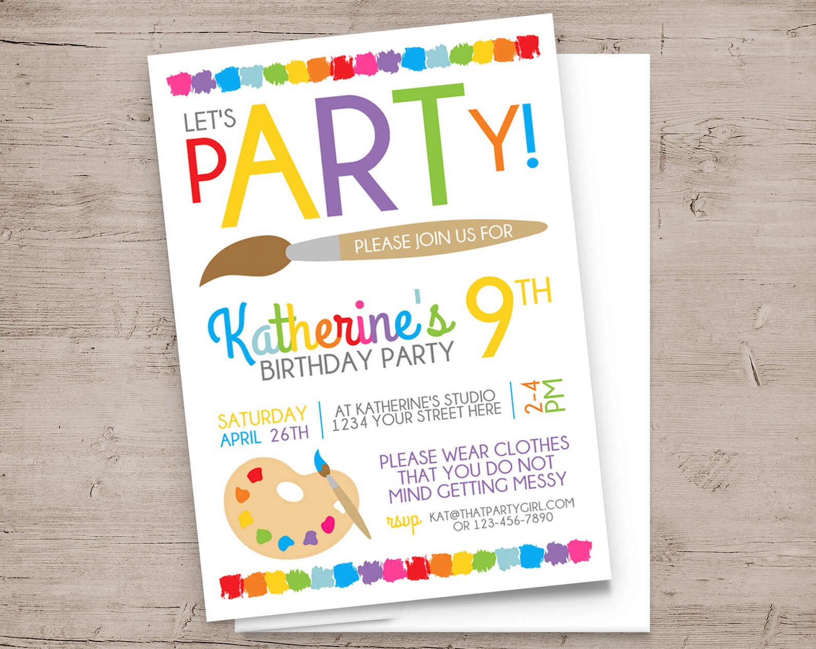 Art Party Invitation Art Birthday Invitation Art Party | Etsy