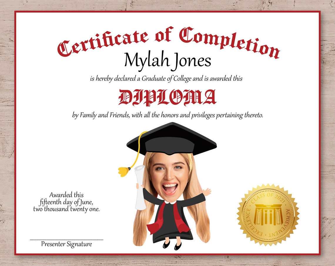 Funny Graduation Diploma College High School Graduation - Etsy