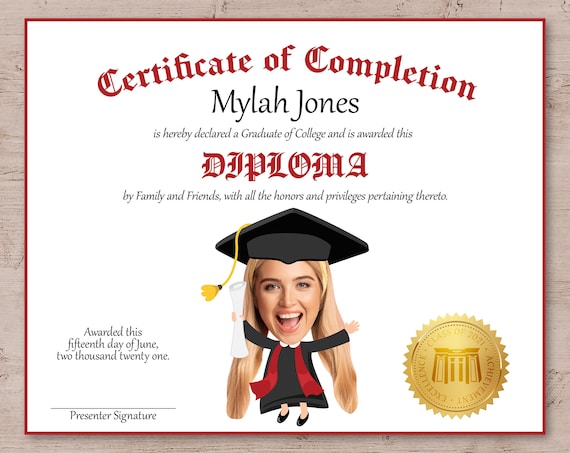 Funny Graduation Diploma College High School Graduation - Etsy