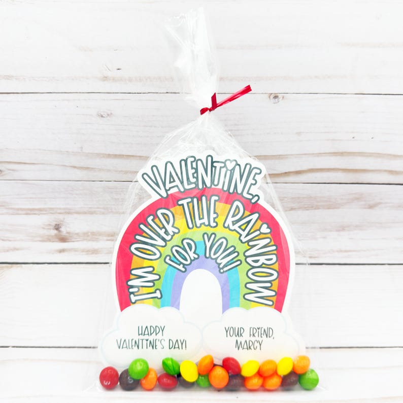 Kids Valentine Cards, I'm Over the Rainbow for You, Rainbow Valentine's ...