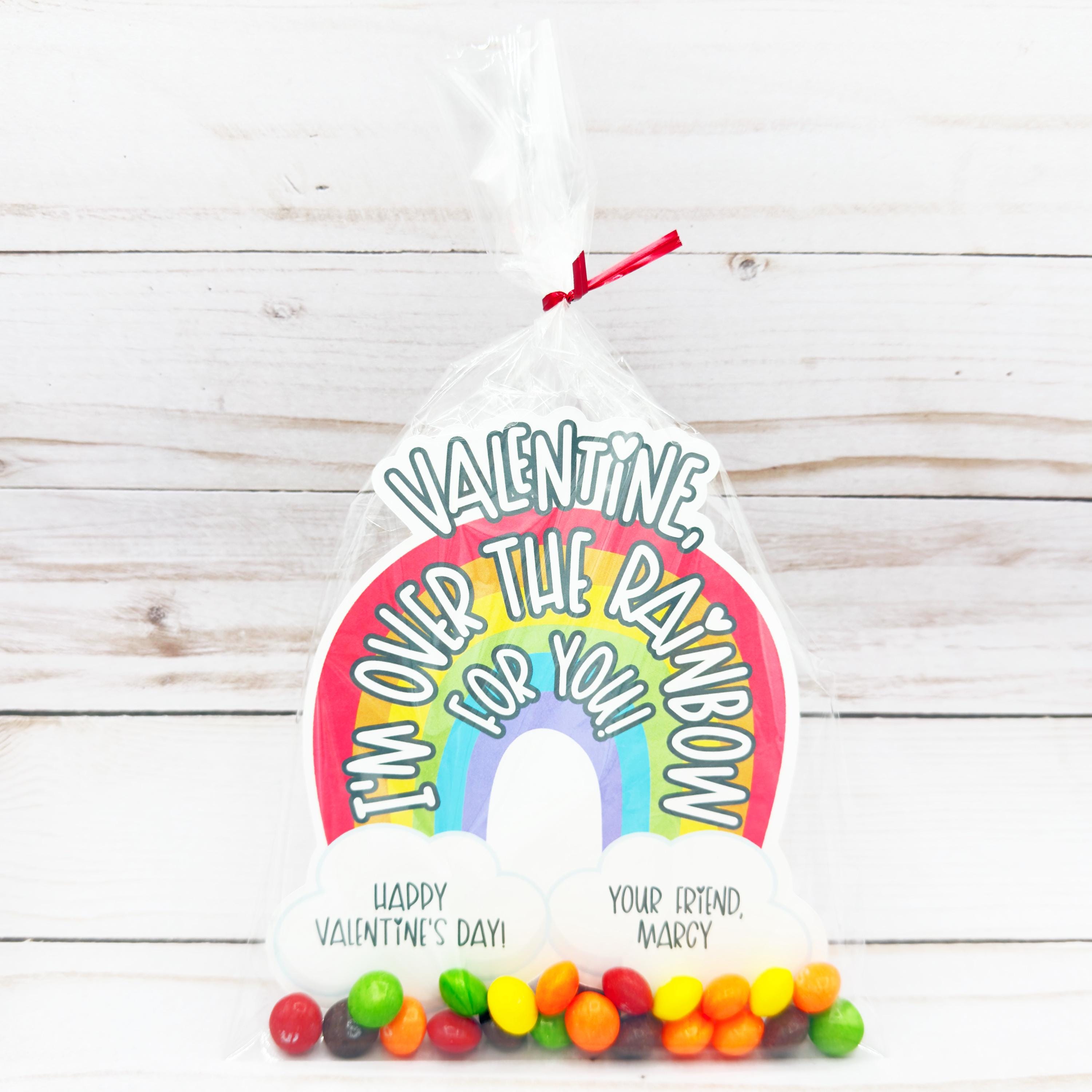 Kids Valentine Cards, I'm Over the Rainbow for You, Rainbow Valentine's ...