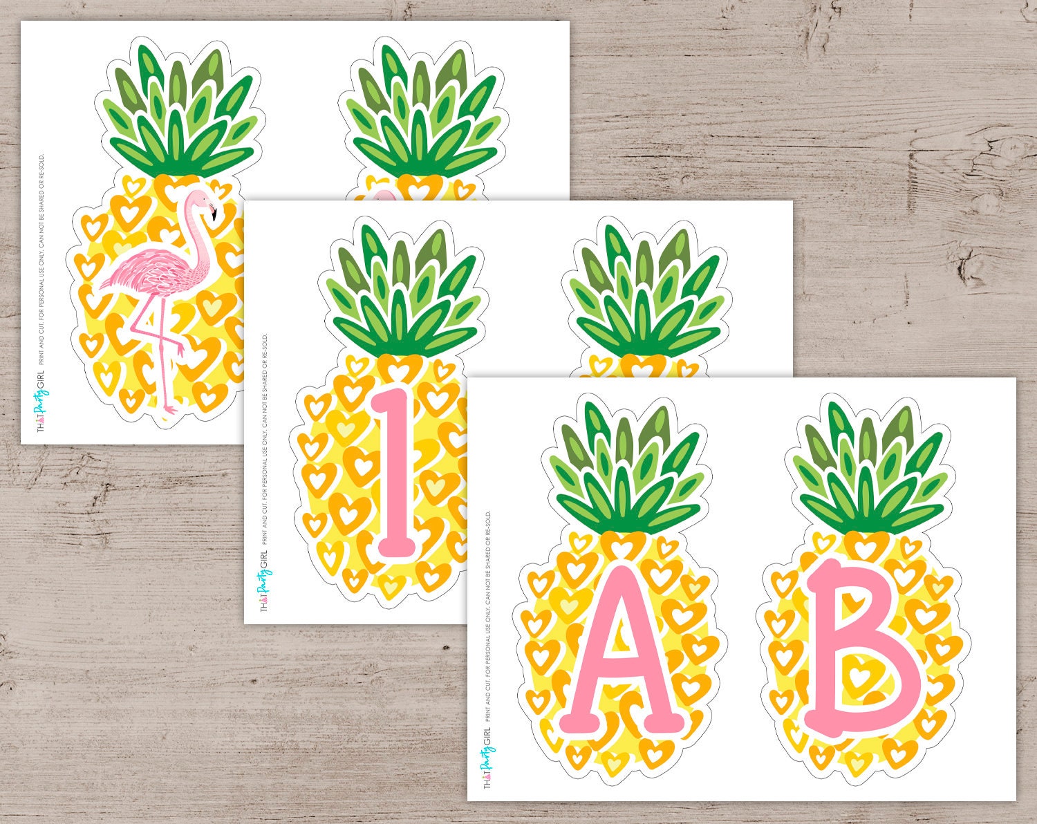 Pineapple Flamingo Party Banner Tropical Luau Birthday Party - Etsy