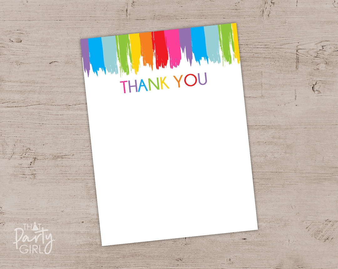 Art Party Thank You Notes, Art Party, Art Birthday Party, Painting ...