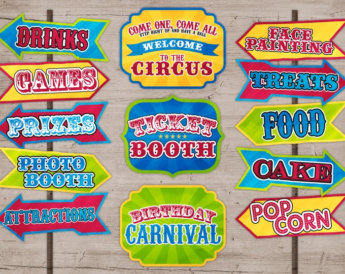 Circus Signs Carnival Signs Circus Game Signs Carnival Game Signs ...