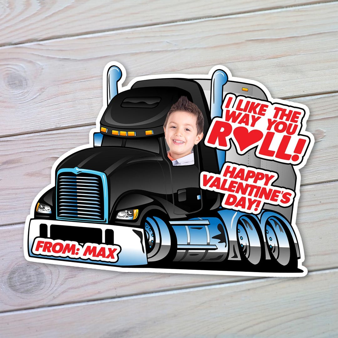 Big Rig Semi Truck Valentine's Day Card, 18 Wheeler Trucker Valentine ...