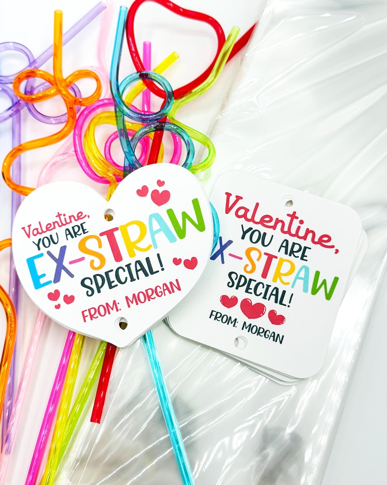 Kids Valentine Silly Straw Favor Kits, Ex-straw Special Valentine's Day ...