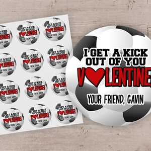 Soccer Valentine Stickers Sports Valentine's Day Treat Labels All Star ...