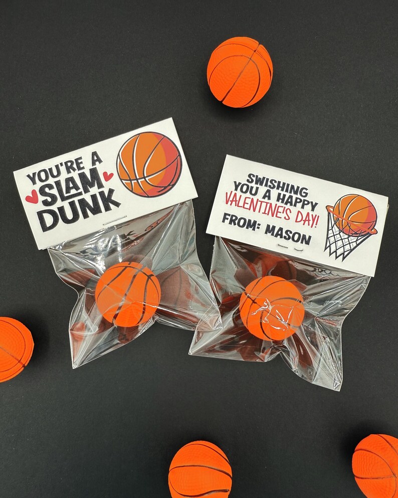 Kids Basketball Valentine's Day Class Favors - Personalized Valentine ...