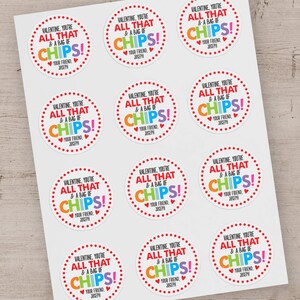 Valentine Chips Stickers, Kids Valentine's Day, You're All That and a ...