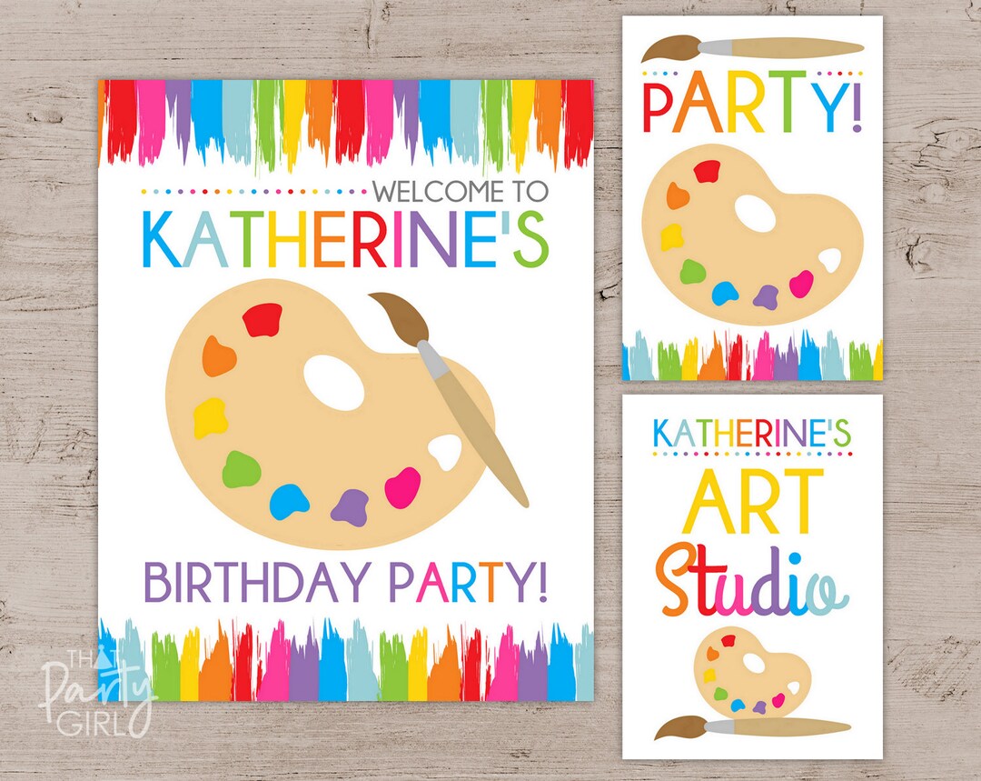Art Party, Art Party Signs, Art Party Favors, Art Party Decorations ...