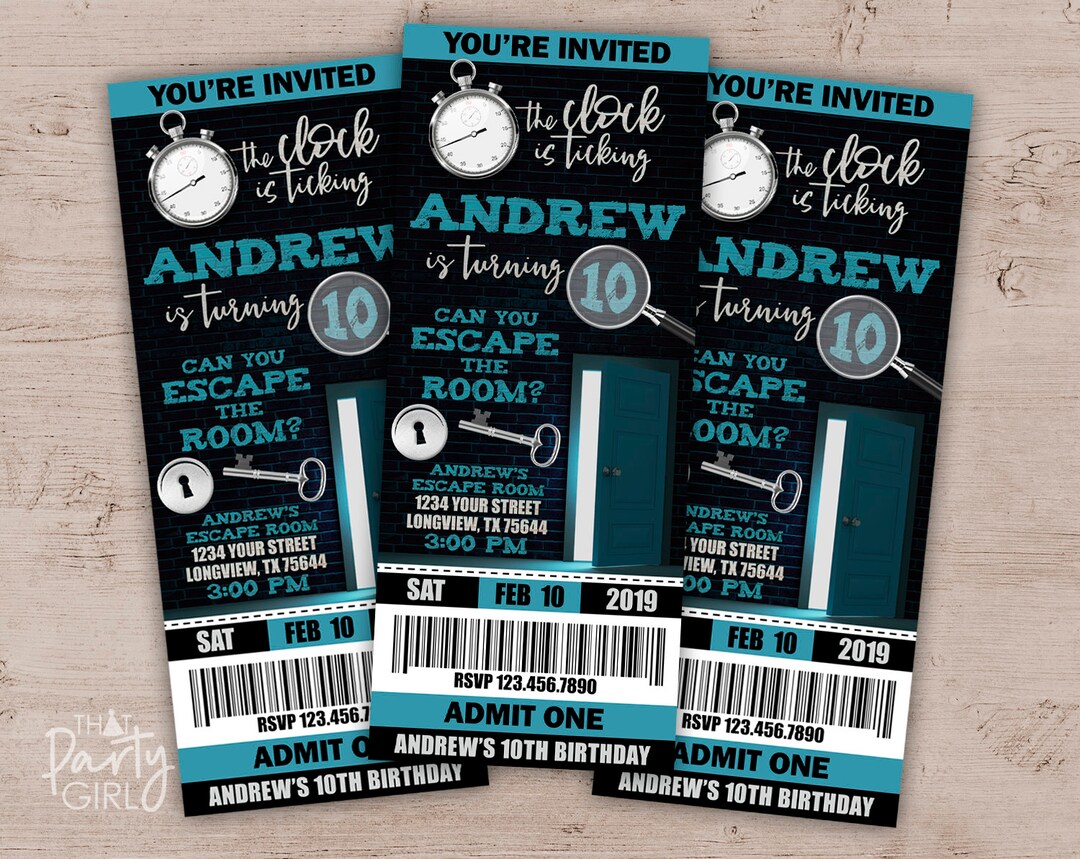 Printable Escape Room Invitation, Escape Room Party Invitation, Murder ...