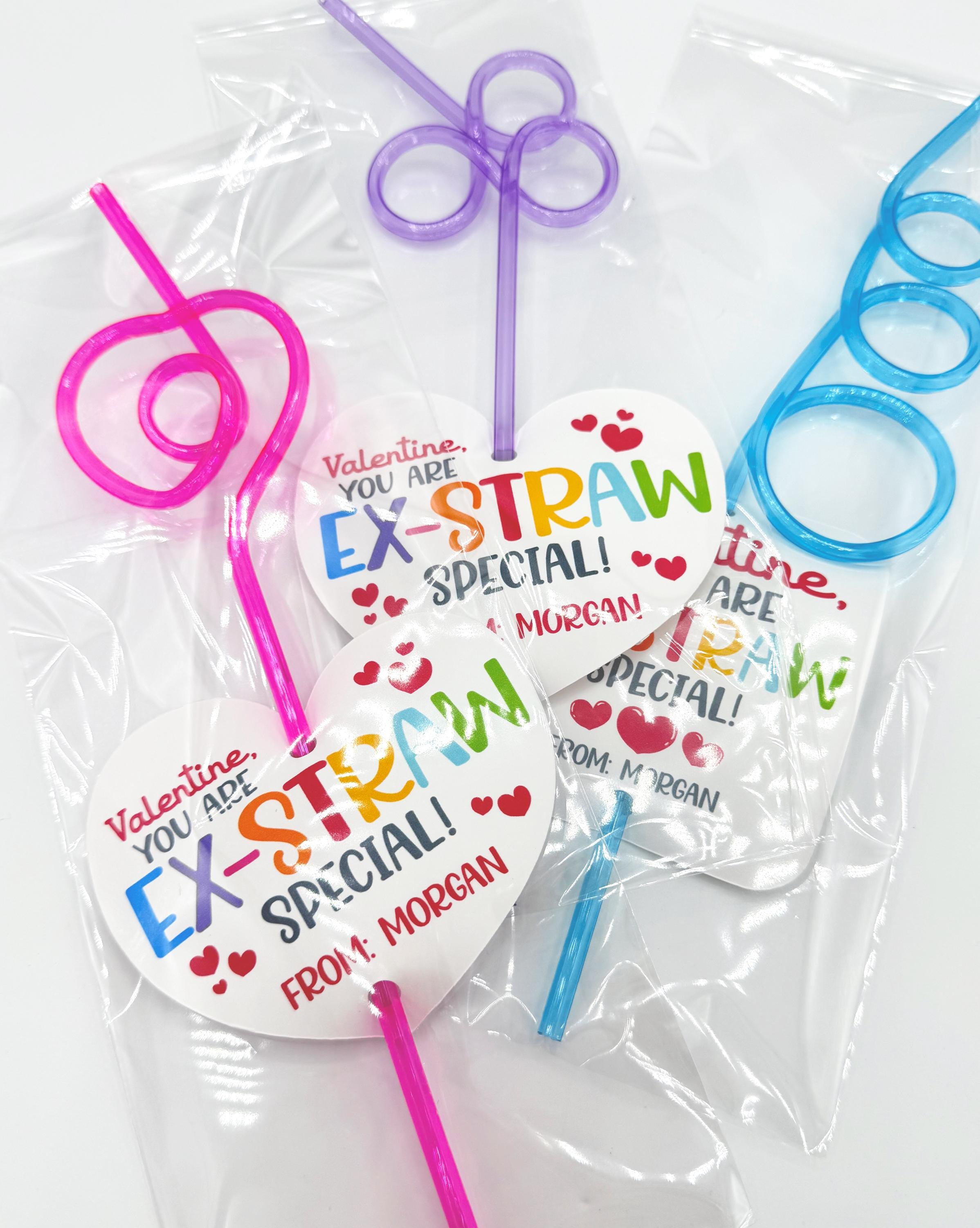Kids Valentine Silly Straw Favor Kits, Ex-straw Special Valentine's Day ...
