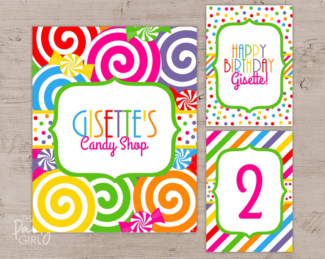 DIY Candy Shop Birthday Party Signs Door Sign Digital U Print - Etsy