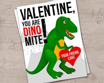 Dino-mite Valentines Day Printable Card - Etsy