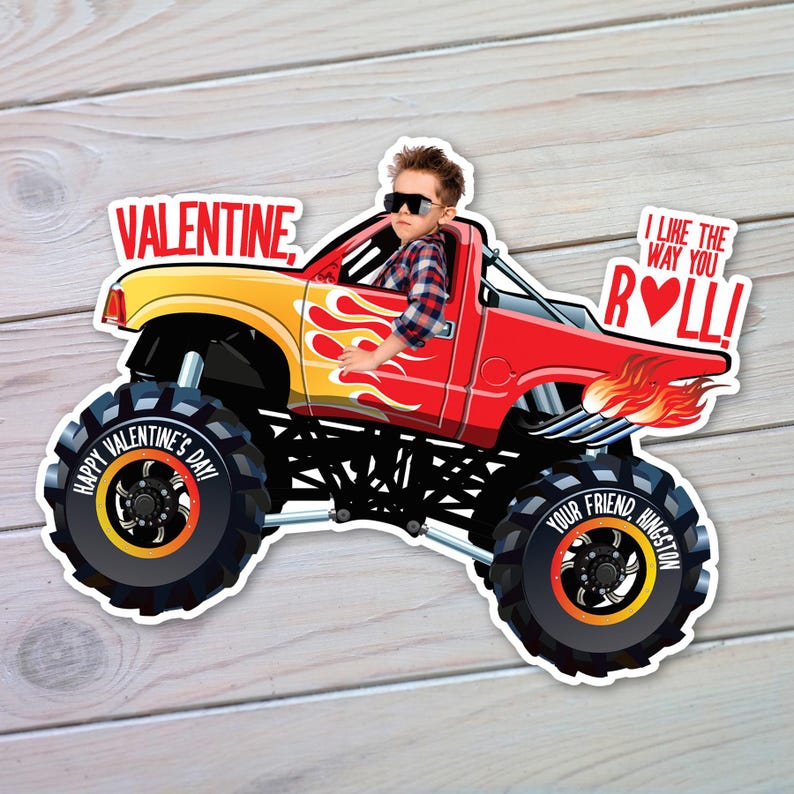 Monster Truck Valentine's Day Card, Monster Truck Valentine Card ...