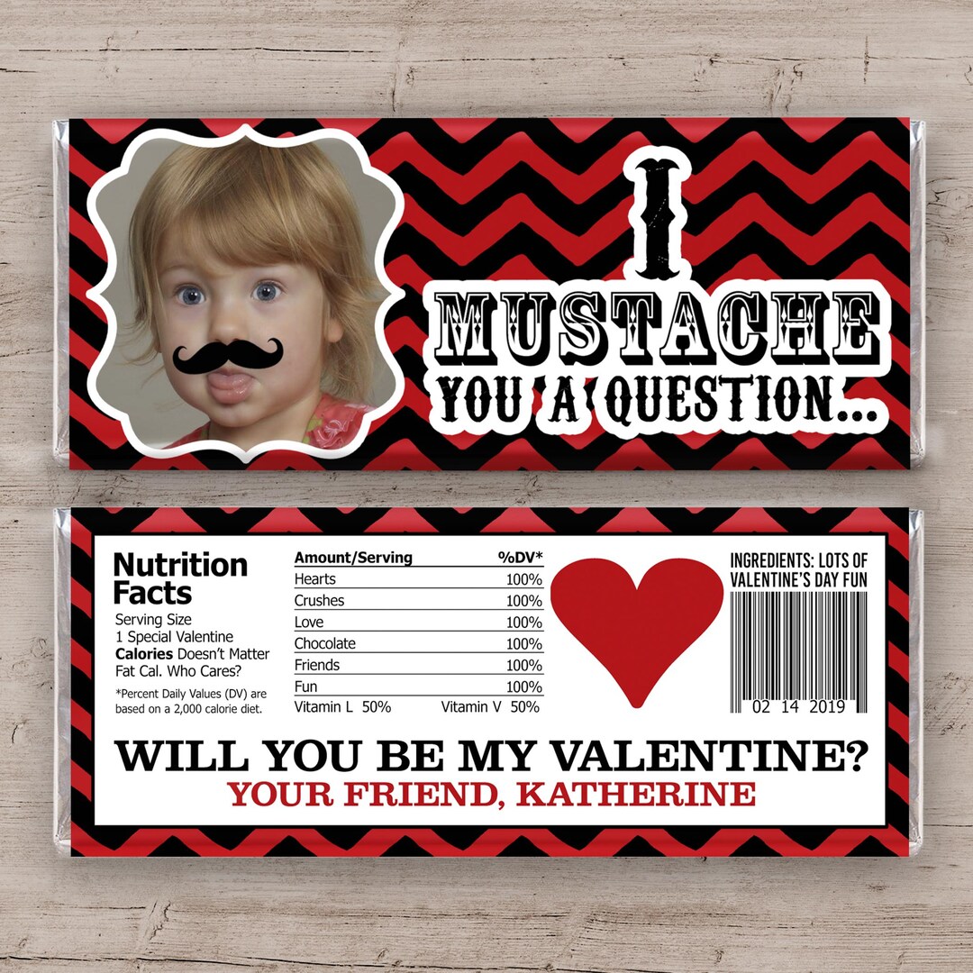Funny I MUSTACHE You a Question Valentine's Day Party Favors Candy Bar ...