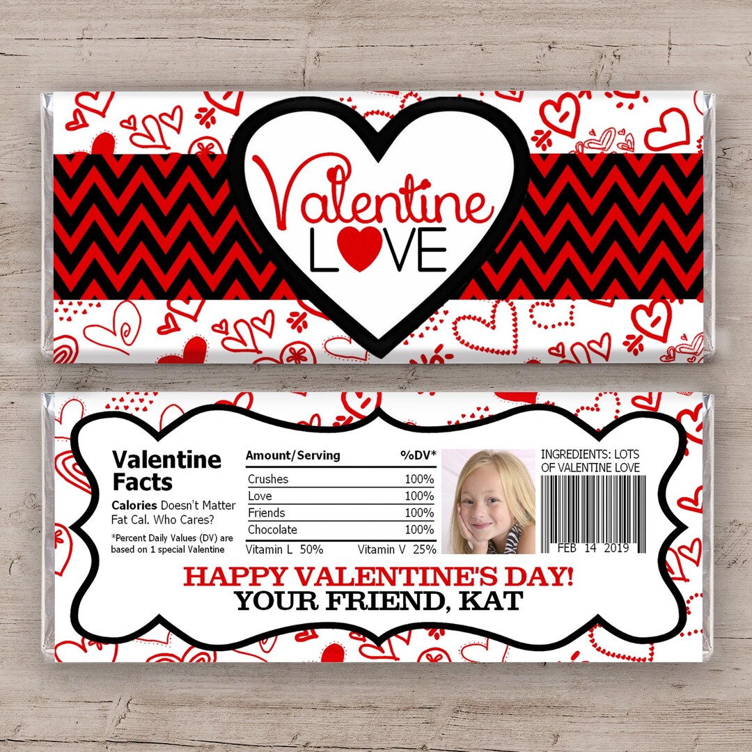 Valentine's Day Candy Bar Wrappers: DIY Party Favors (digital Download ...