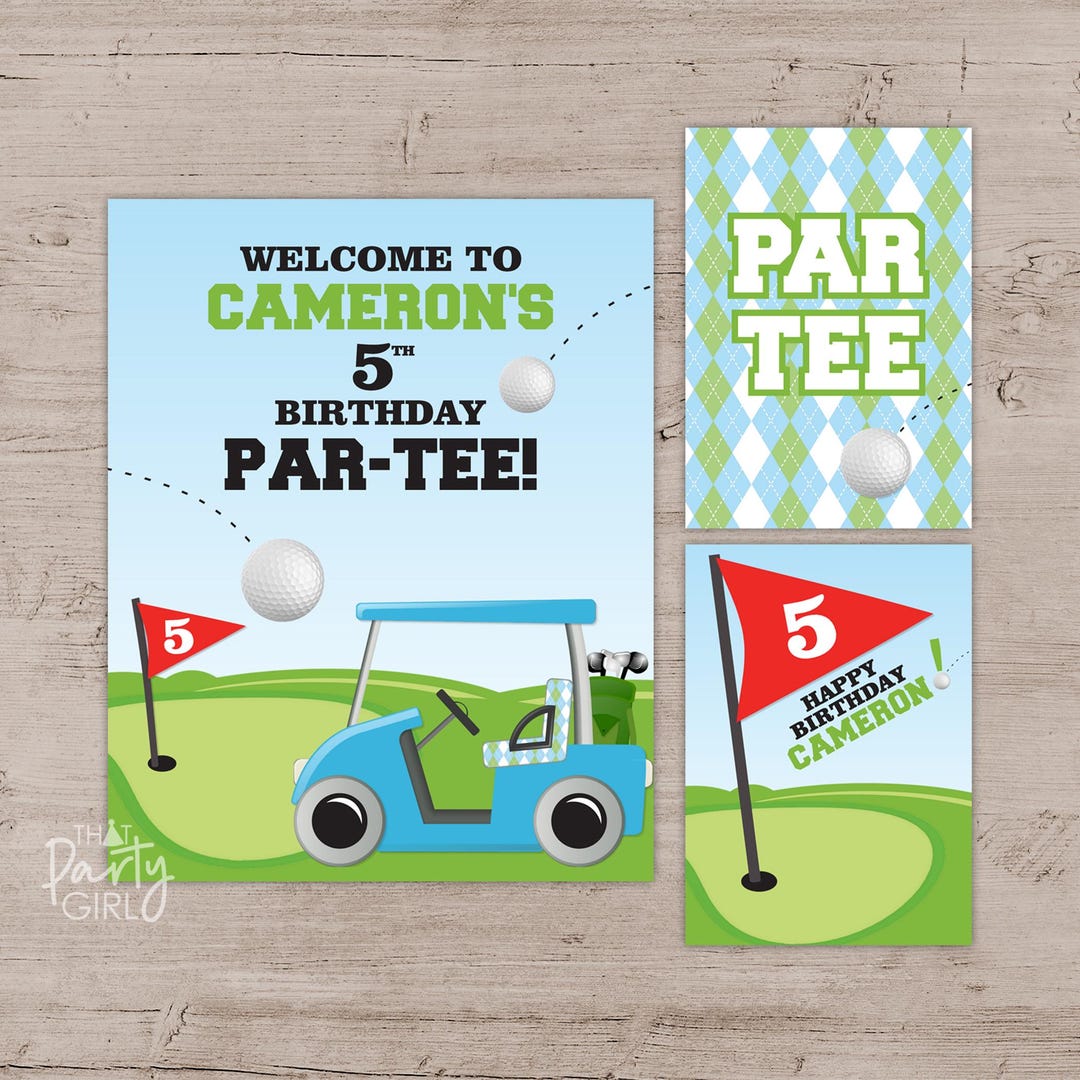 Golf PAR-TEE Birthday Party Signs, Printable Digital Download Golf ...