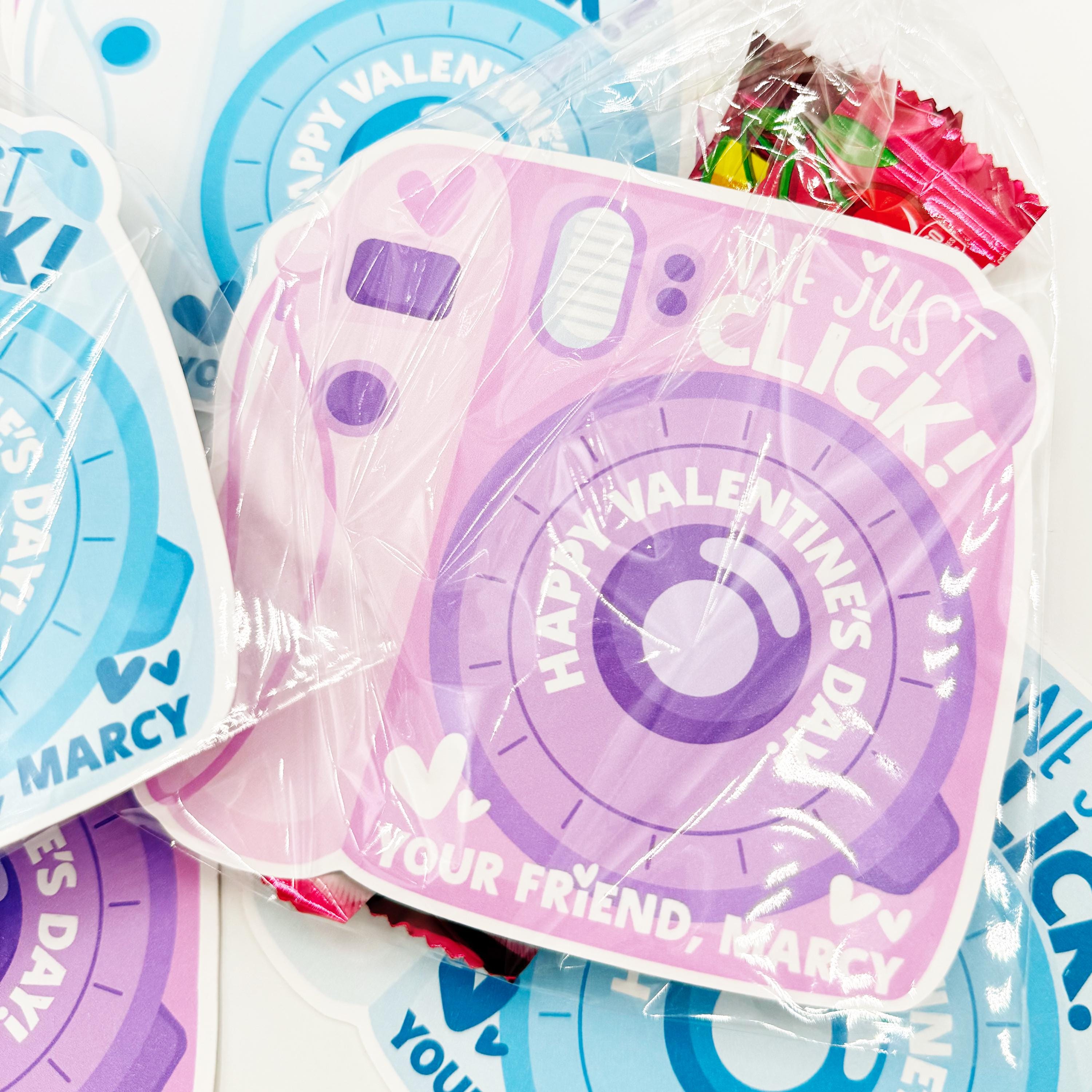 Kids Instant Camera Valentines Cards, We Just Click Valentine's Day ...