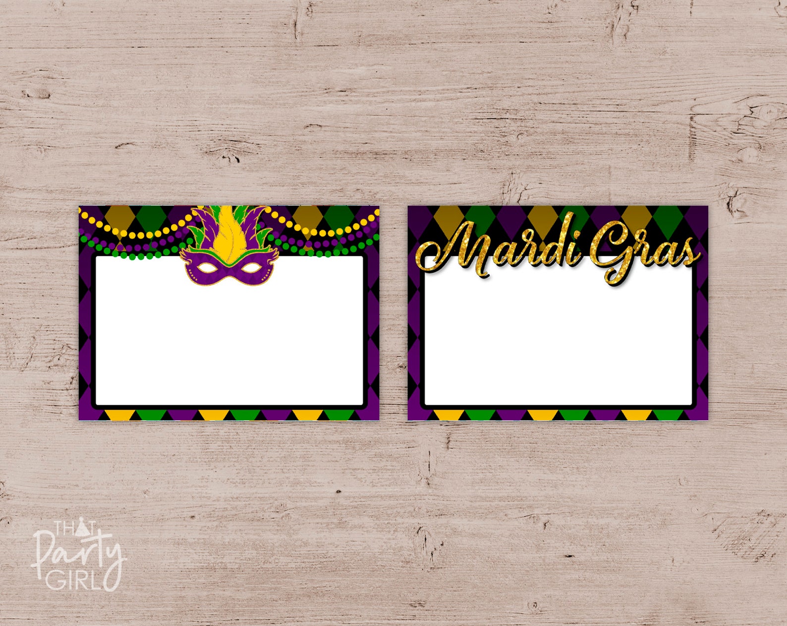 Mardi Gras Party Food Tent Labels Place Cards Printable DIY - Etsy ...