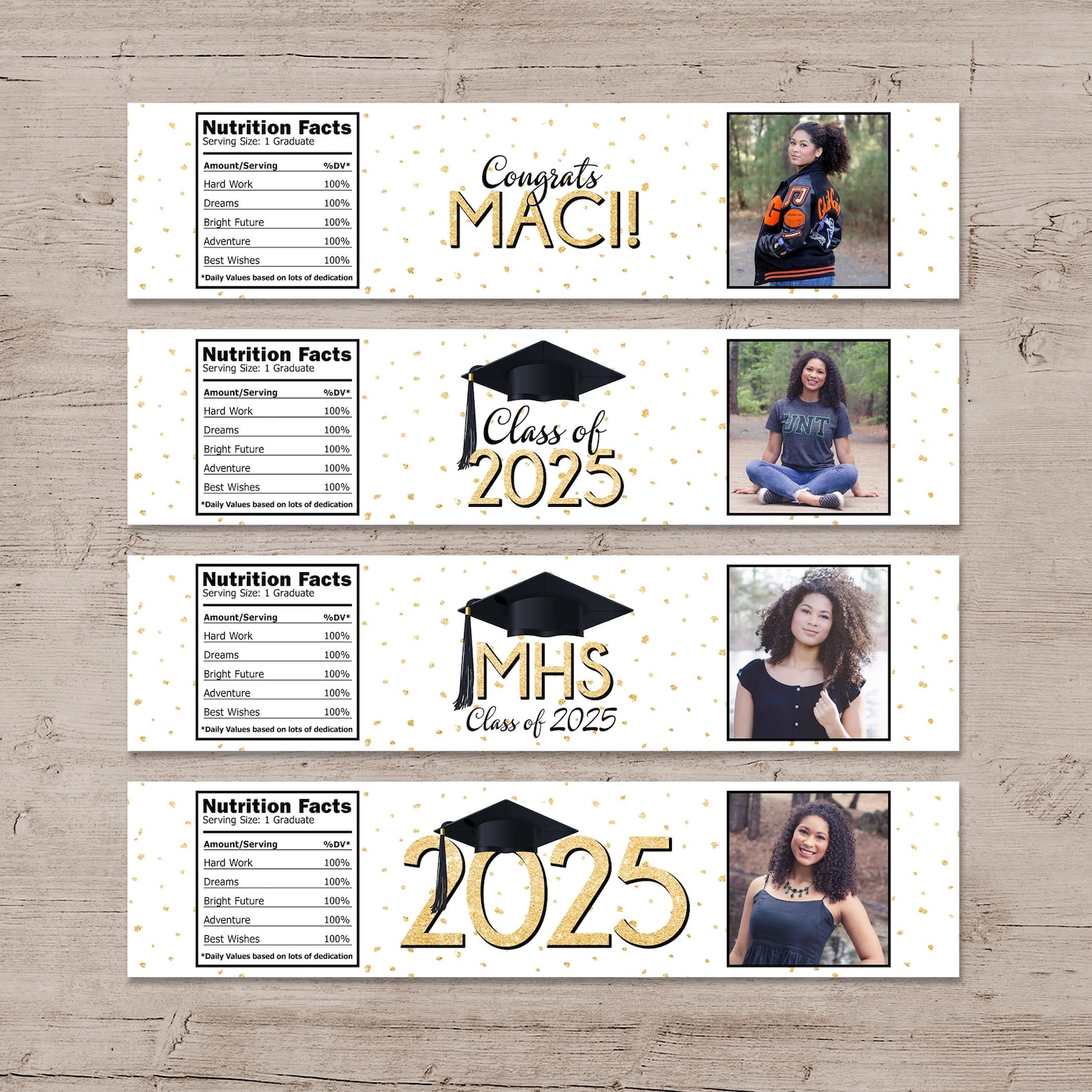 2026 Graduation Party Water Bottle Labels, Grad Photo Decor (printable ...