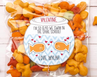 PRINTABLE Valentine Card, Goldfish Valentine Card, Printable Classroom ...