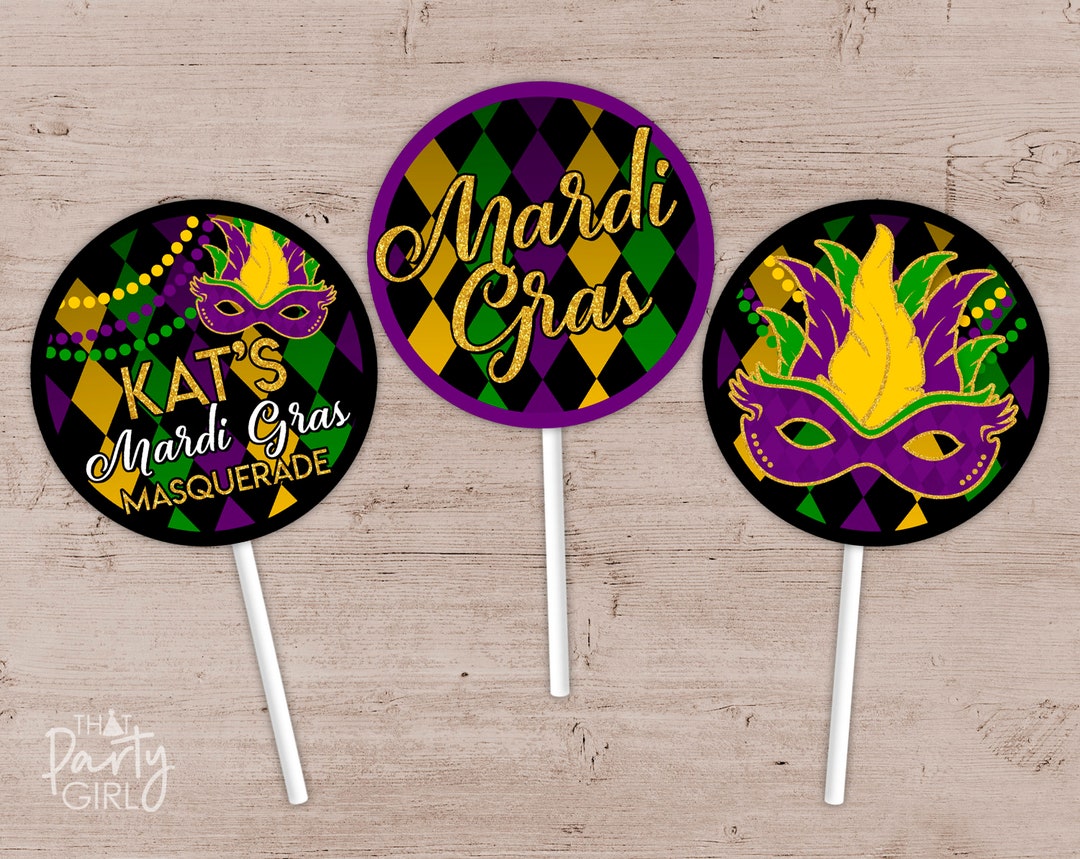 Mardi Gras Masquerade Party Favor Tags - Digital Printable Download ...