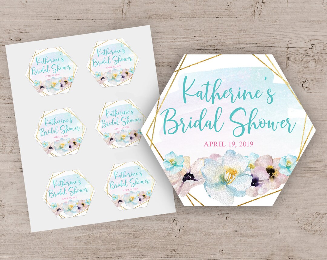Bridal Shower Stickers, Floral Wedding Thank You Stickers, Favor Labels ...