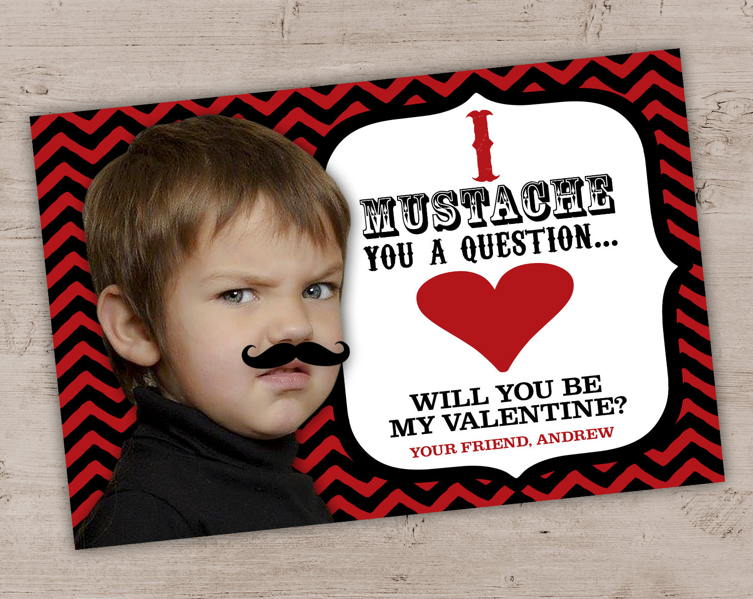 I Mustache You A Question Valentine Card