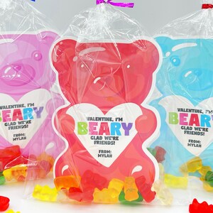 Cute Bear Kids Valentines Cards, I'm Beary Glad We're Friends Valentine ...