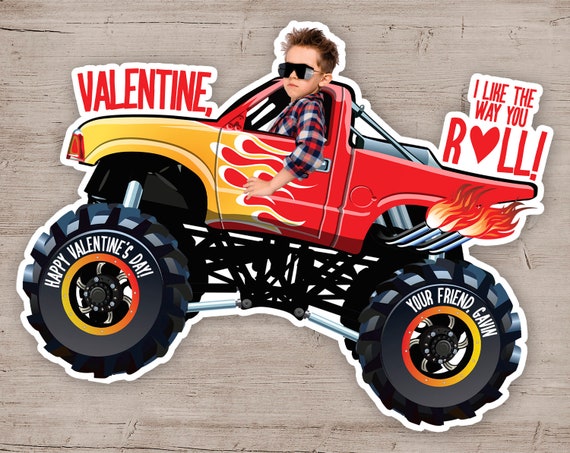 Monster Truck Valentine's Day Card Monster Truck | Etsy